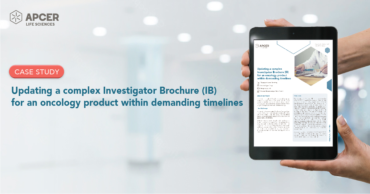 Updating a complex Investigator Brochure (IB) for an oncology product ...